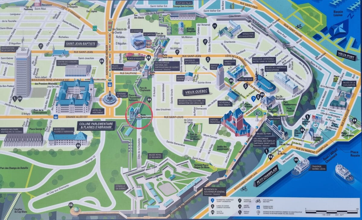 Map of quebec attractions - Foto: Quebec City Canada Attractions Map