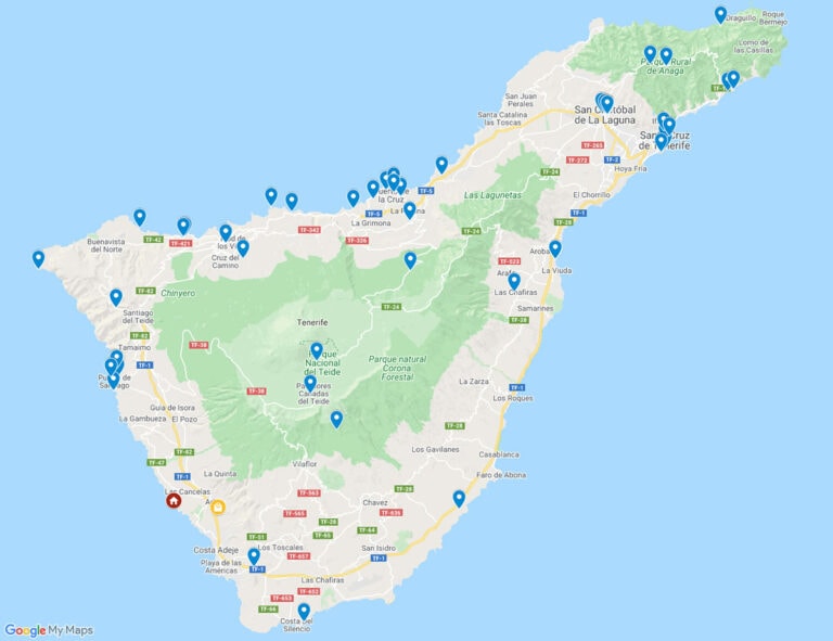 Postteneriffa Karte Sehenswurdigkeiten