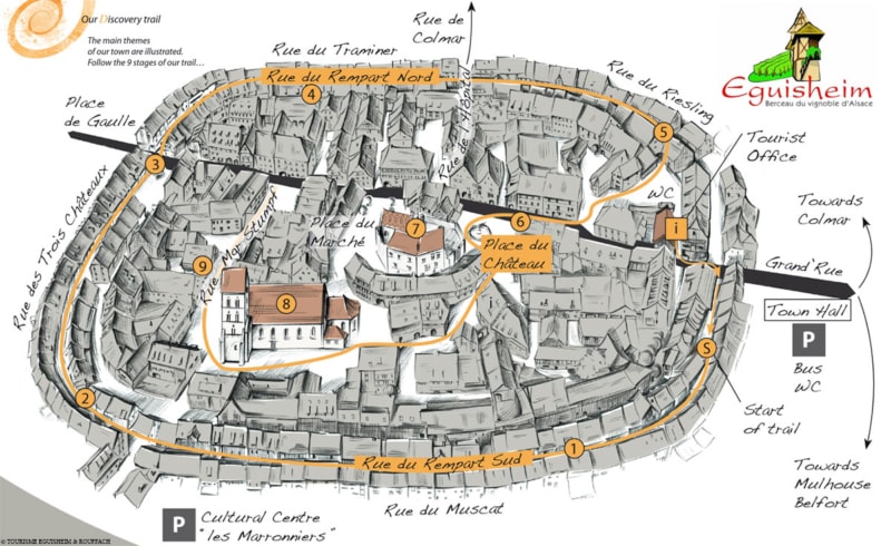 Eguisheim, Alsace - Top sights of the medieval town